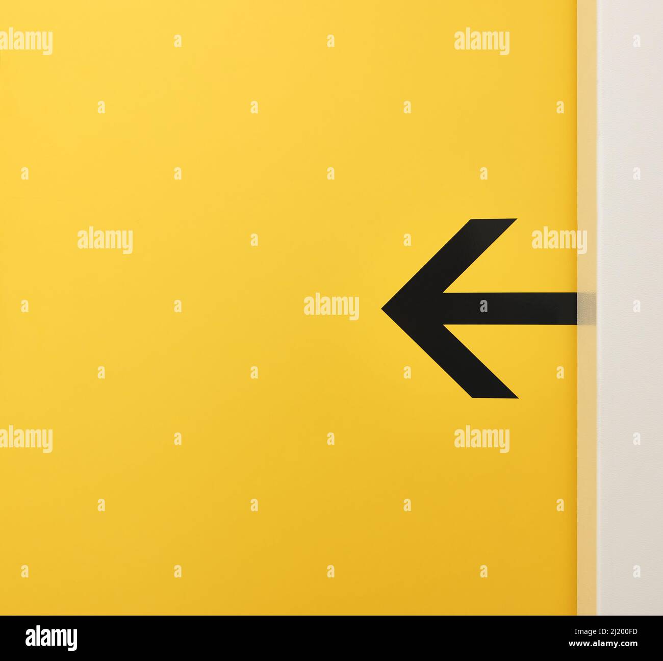 detail of a black arrow indicating how to open a sliding door Stock ...