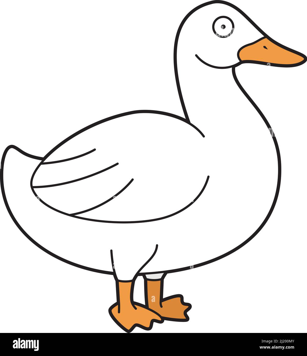 Black And White Duck Clip Art