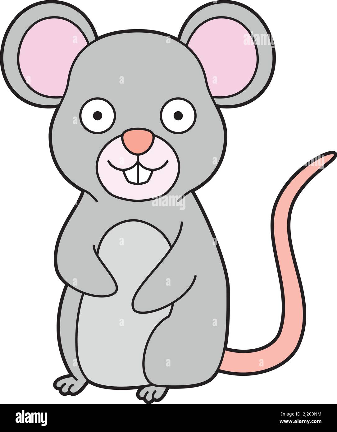 Cute cartoon vector illustration of a mouse Stock Vector Image & Art ...