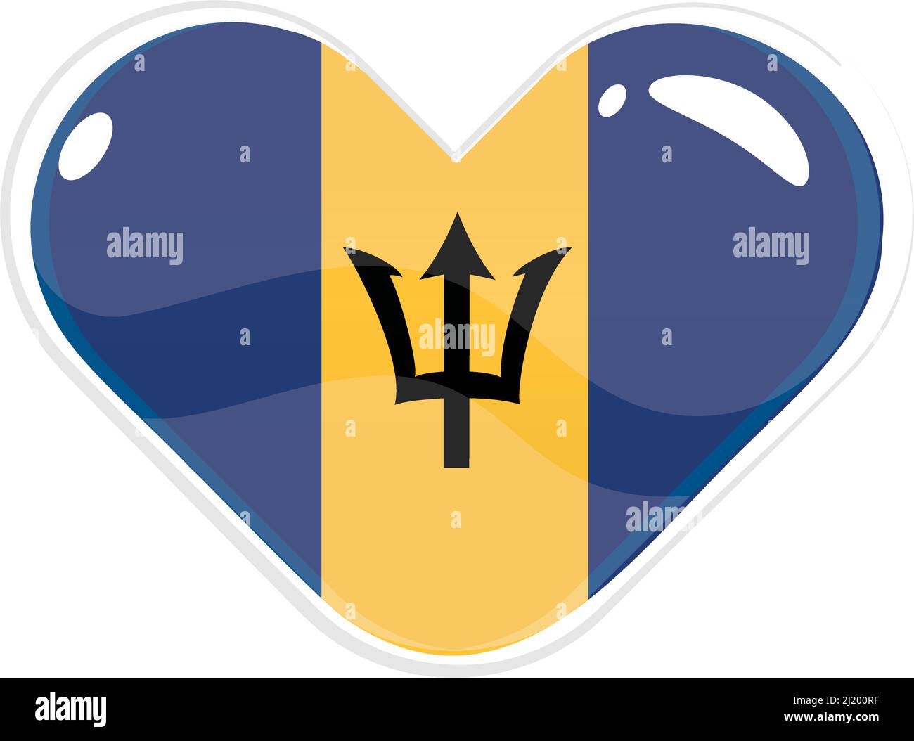 Isolated heart shape with the flag of Barbados Vector Stock Vector ...