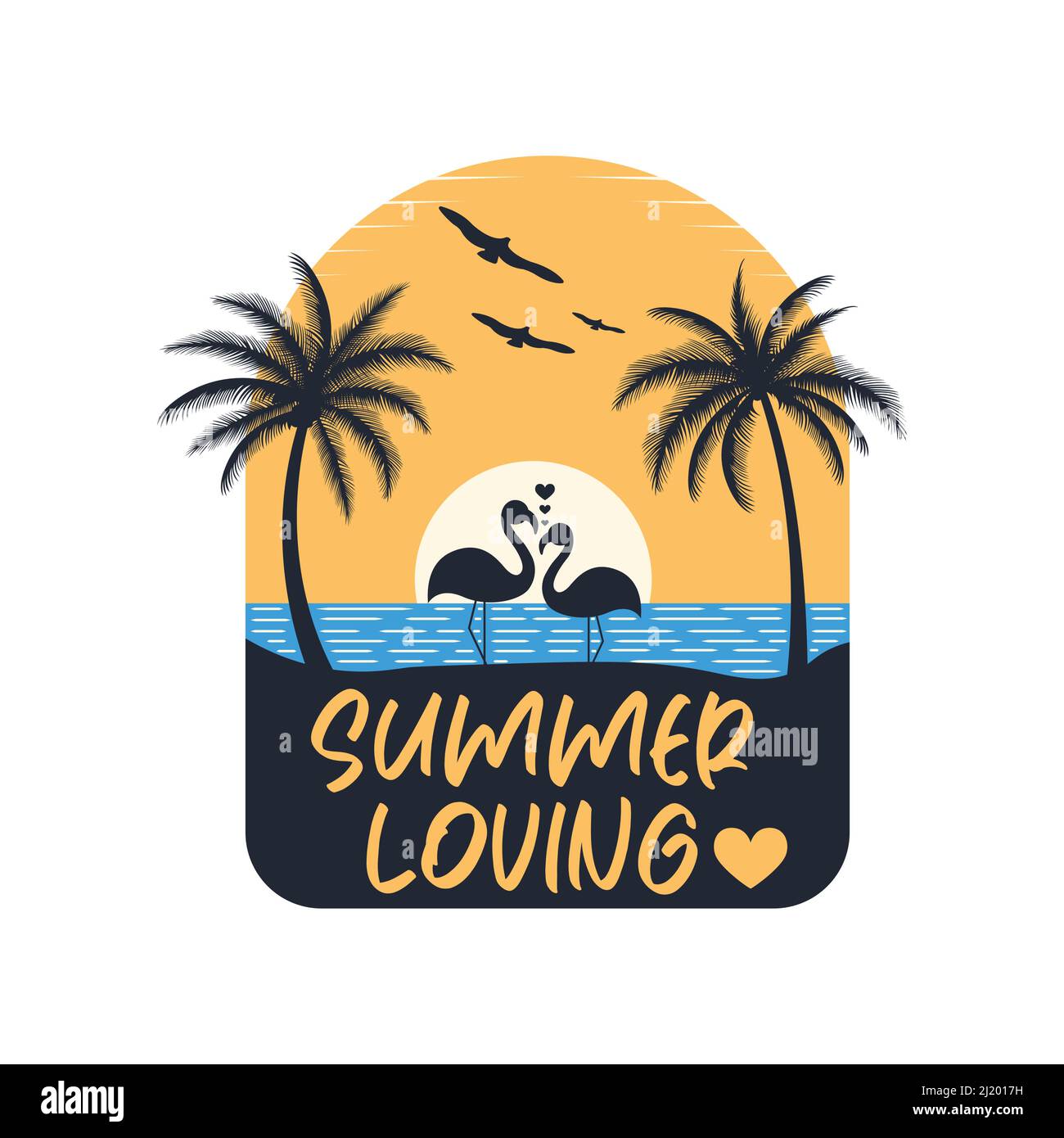 Ocean and beach panoramic landscape. Summer time design artwork ...