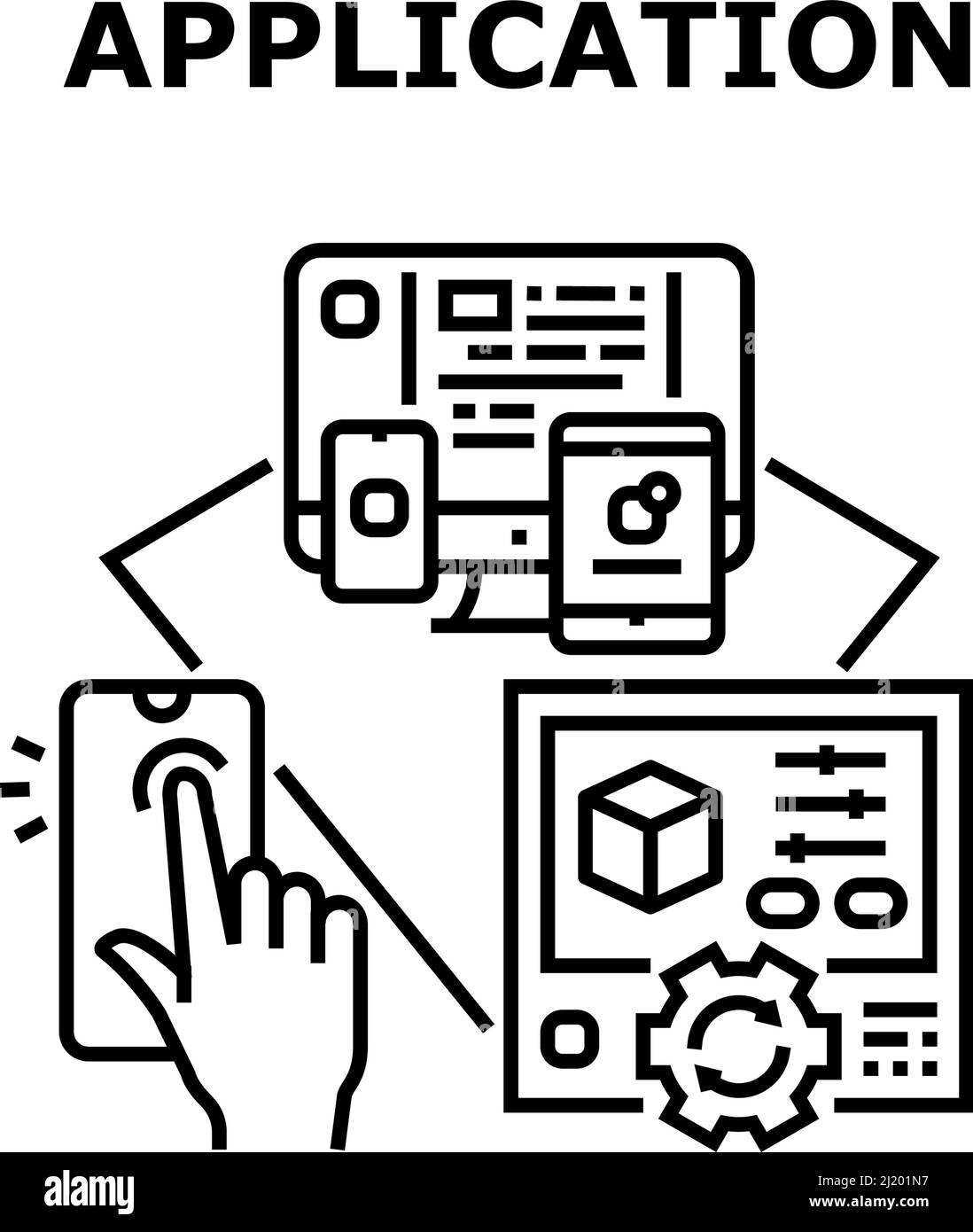 Application Vector Concept Black Illustration Stock Vector Image & Art ...