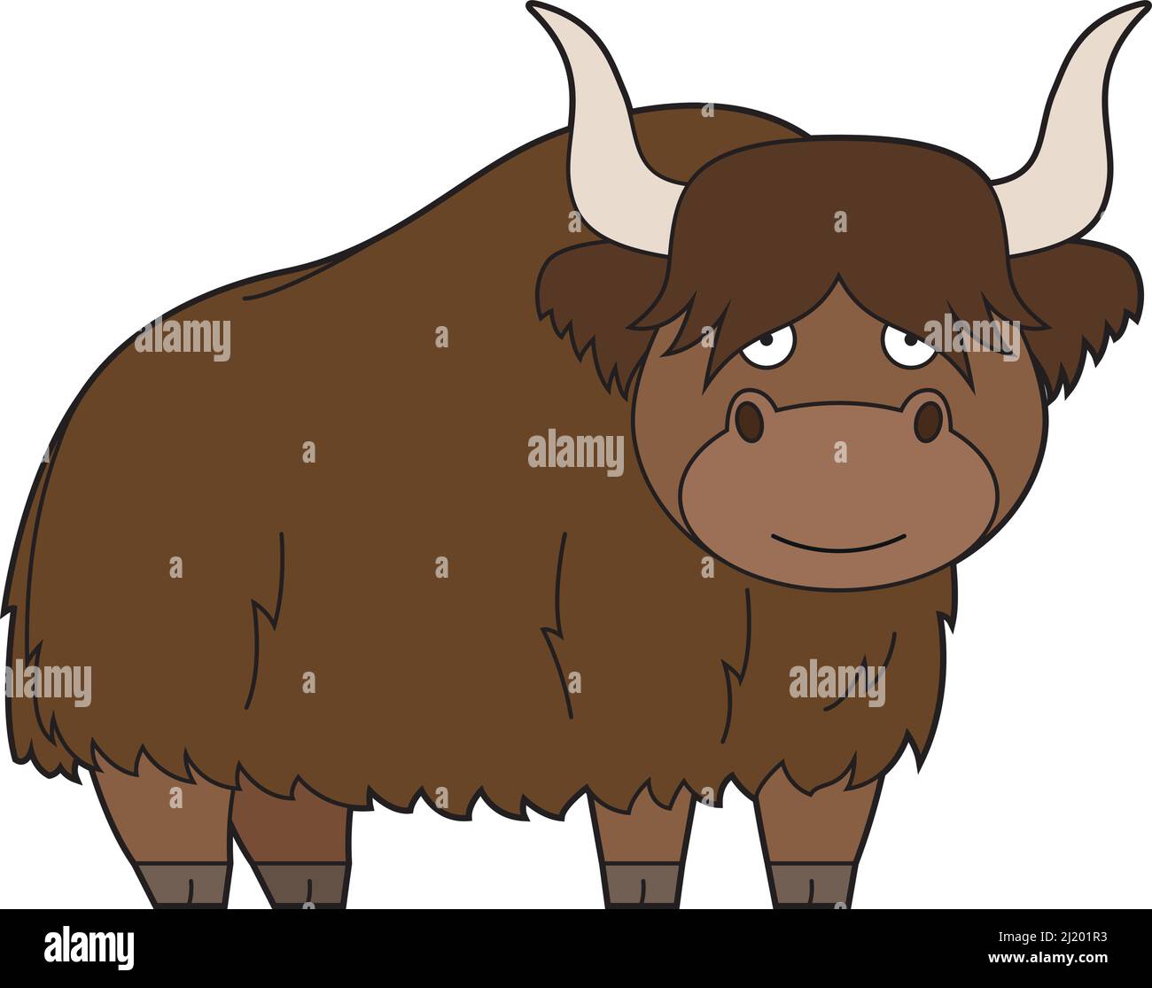Cute baby yak cartoon Stock Vector Images - Alamy