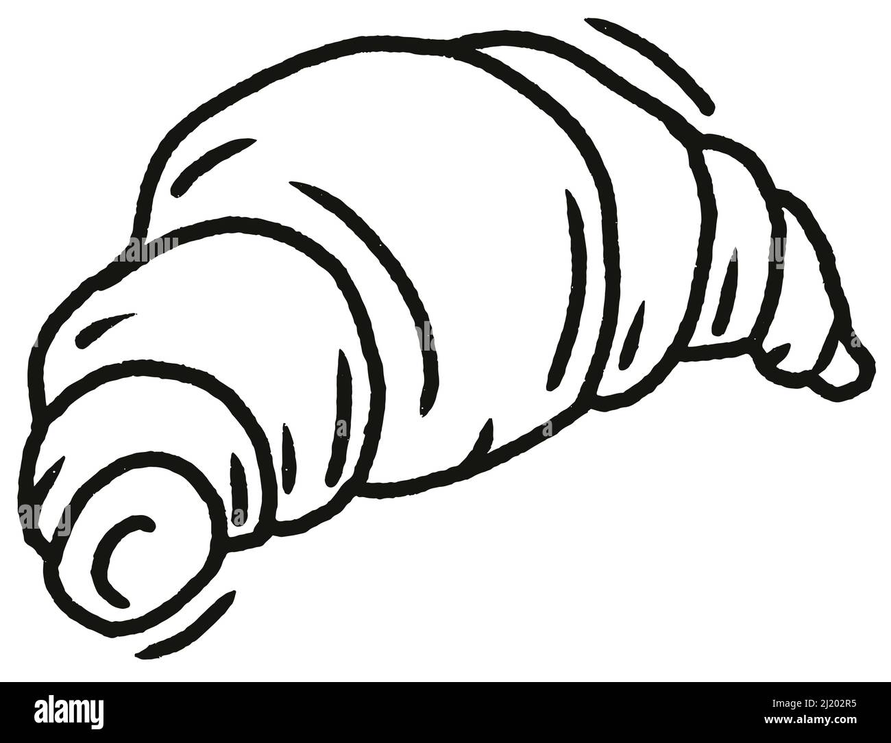 Croissant sketch hand drawn icon. Menu cafe label. Vector illustration ...