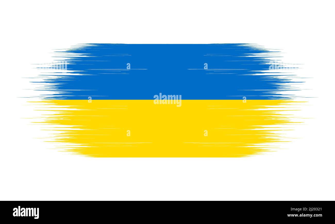Flag of Ukraine. Drawing ukrainian flag in grunge style. National flag ...