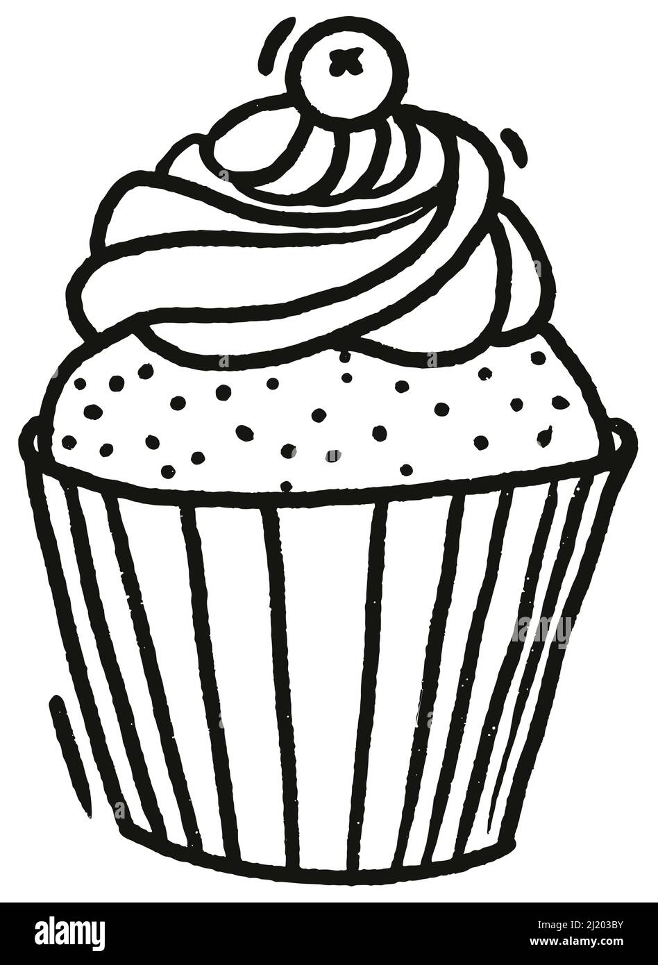 Line art muffin icon Stock Vector Images - Alamy