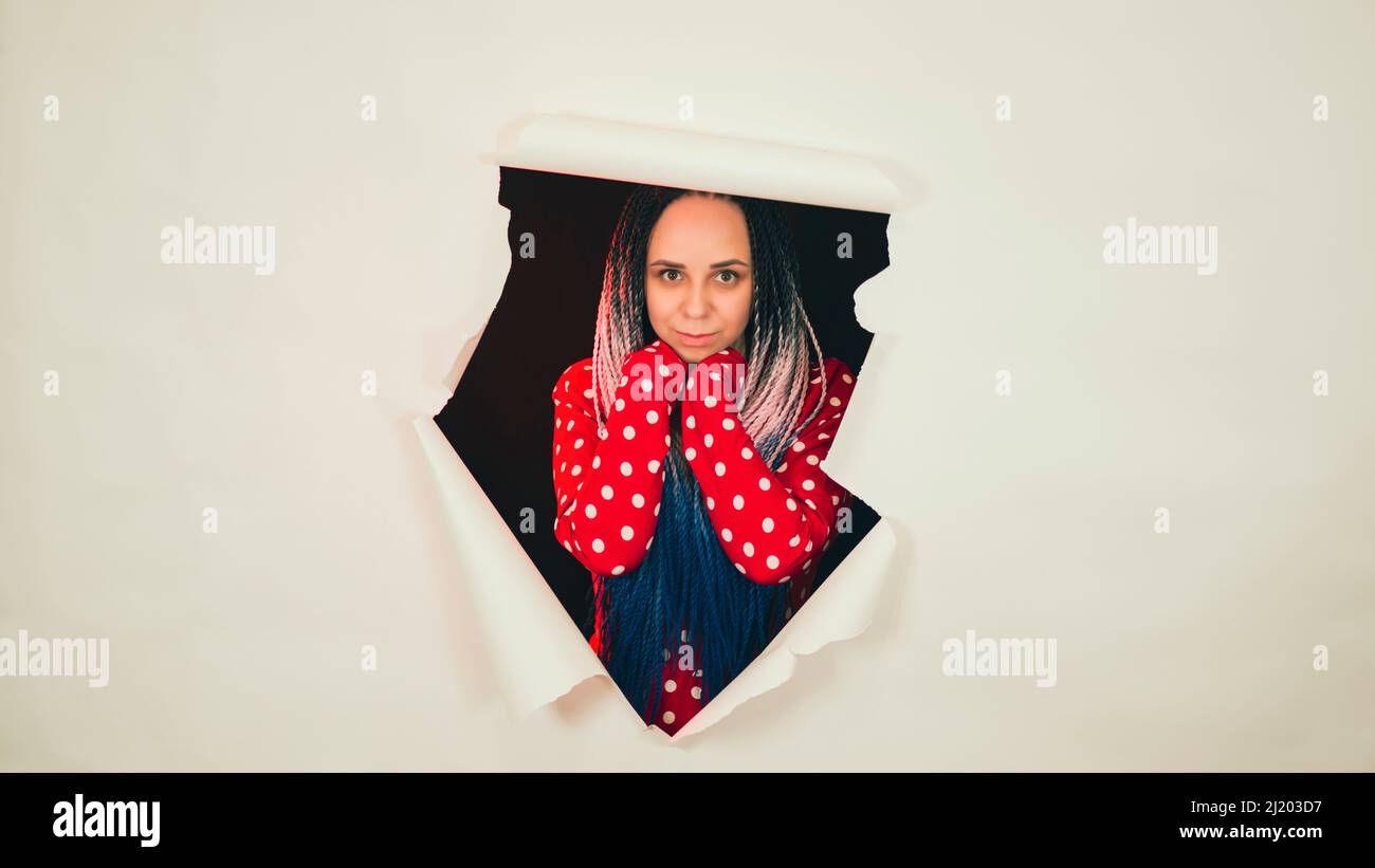 Woman coy shy expression hi-res stock photography and images - Alamy