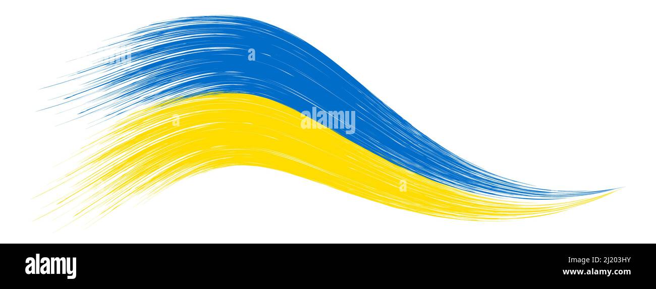 Flag of Ukraine. Drawing ukrainian flag in grunge style. National flag ...