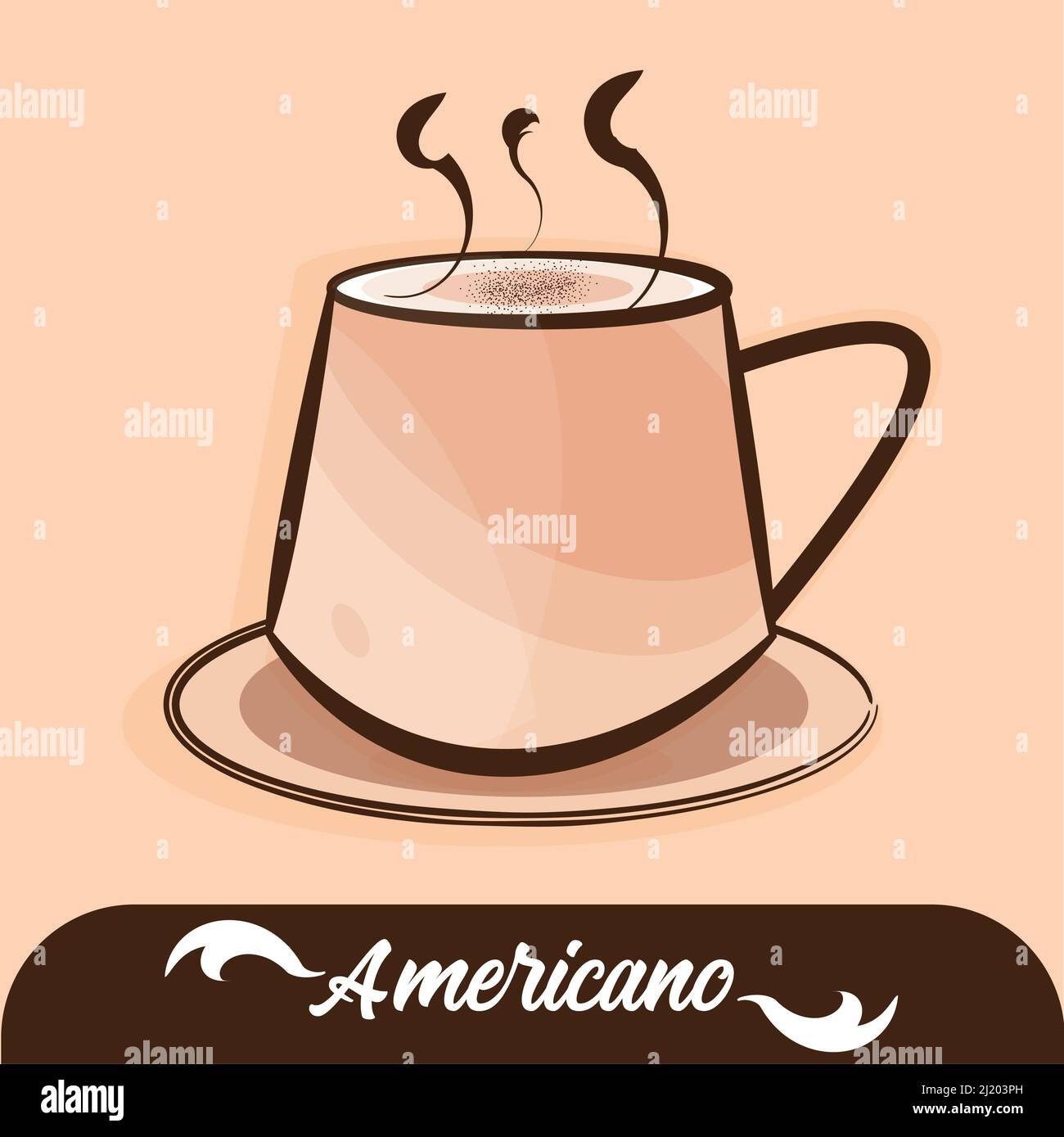 Isolated coffee cup americano presentation Vector Stock Vector Image ...