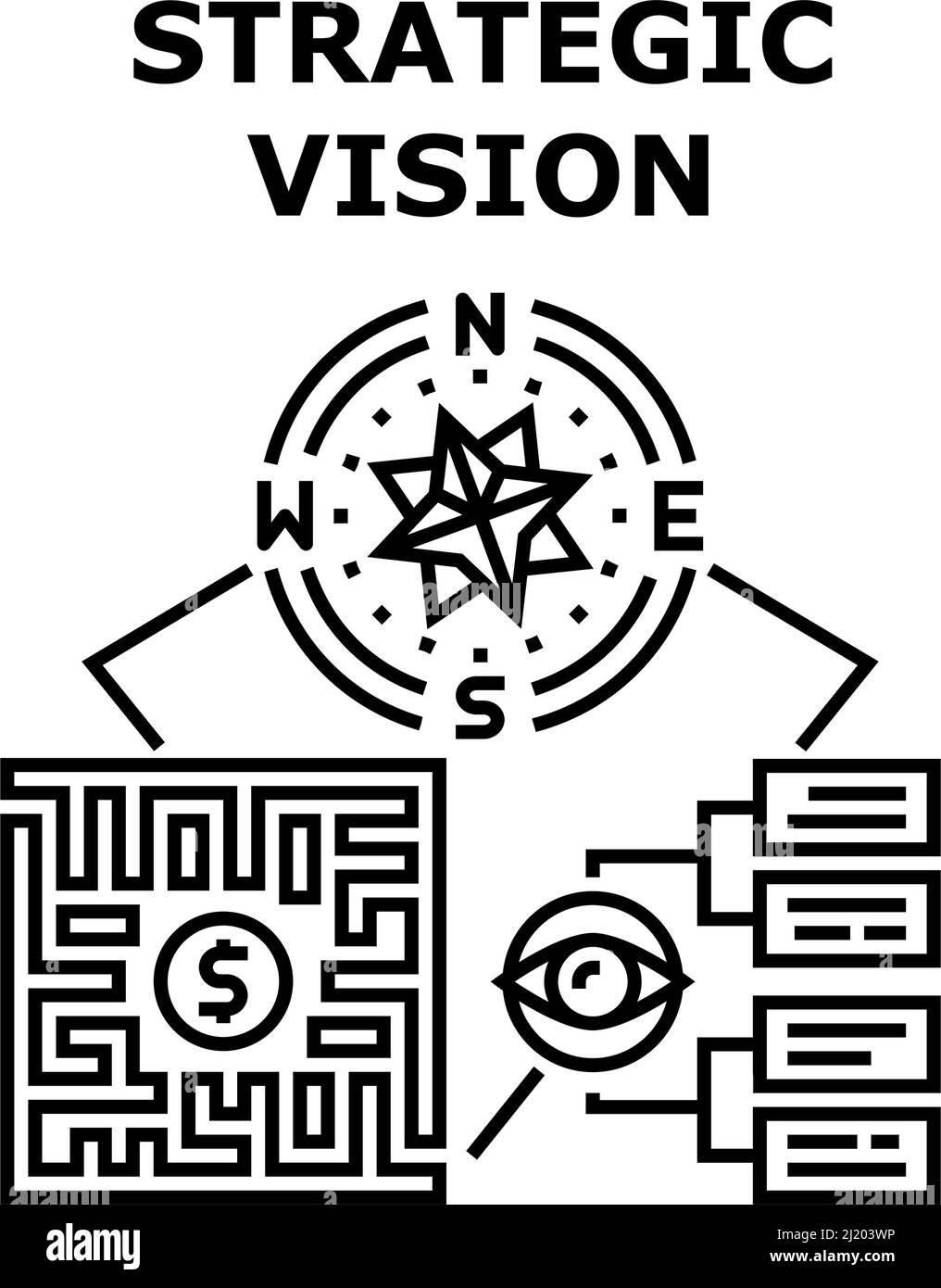 Strategic Vision Vector Concept Black Illustration Stock Vector Image ...