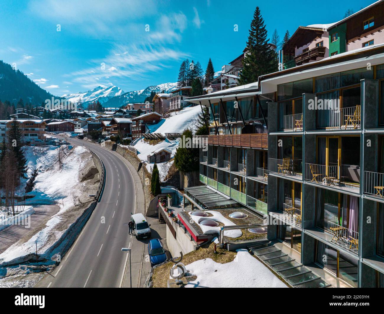 Beautiful luxury hotel located on the mountains in the famous ski ...