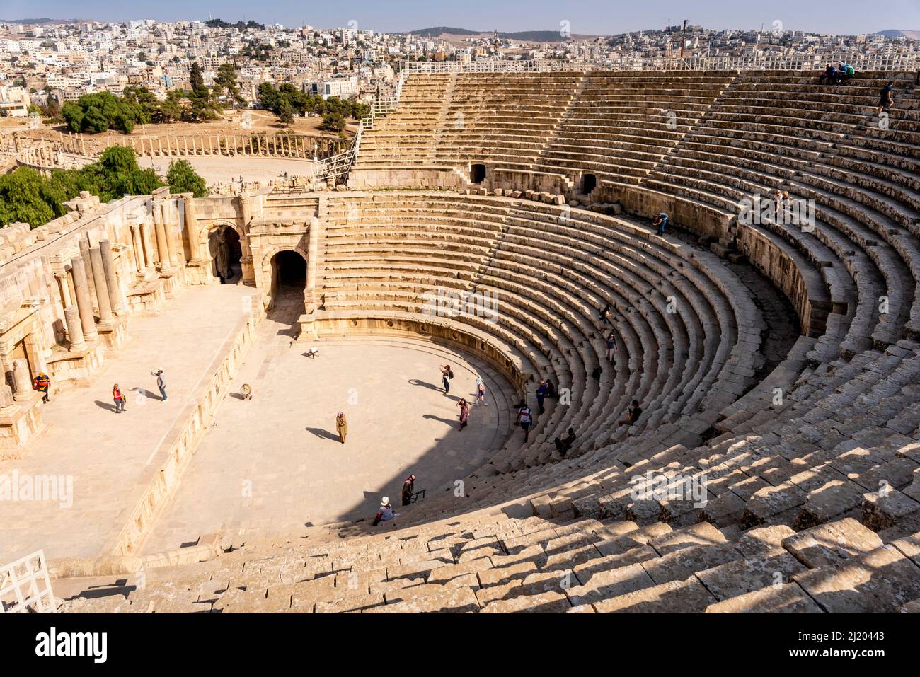 The South Theatre At The Roman Ruins Of Jerash, Jerash, Jordan Stock ...