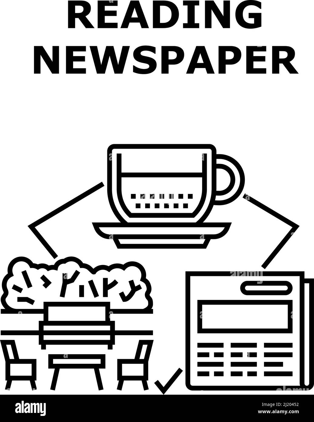 Reading Newspaper Vector Concept Illustration Stock Vector Image & Art ...