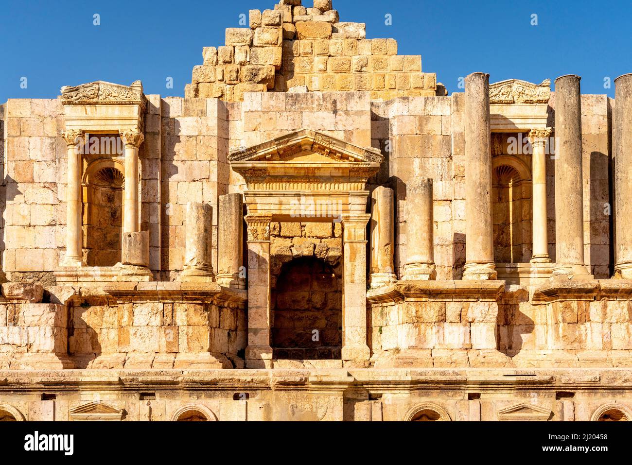 The South Theatre At The Roman Ruins Of Jerash, Jerash, Jordan Stock ...