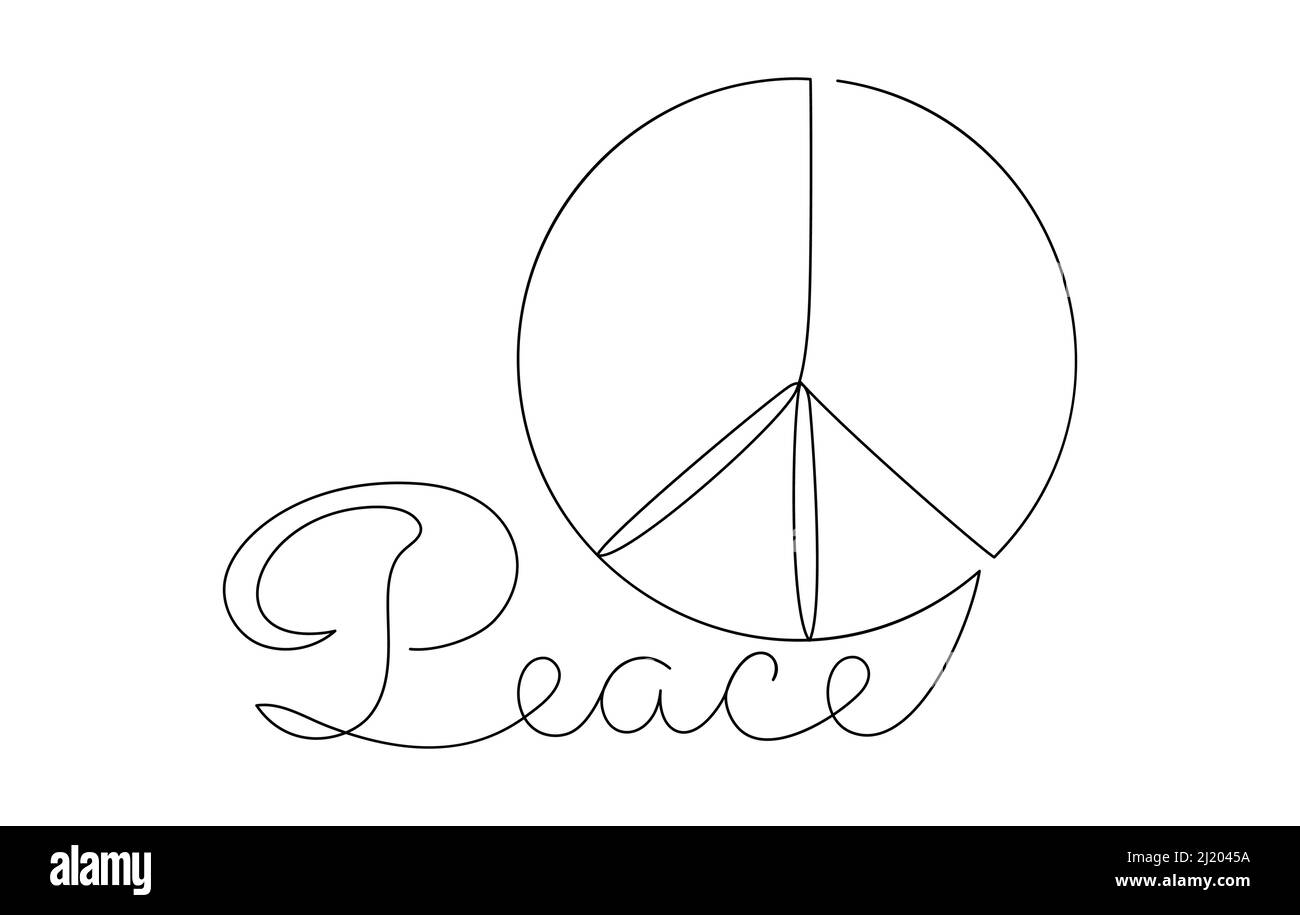 Peace in a modern abstract minimalist linear style Stock Vector Image ...