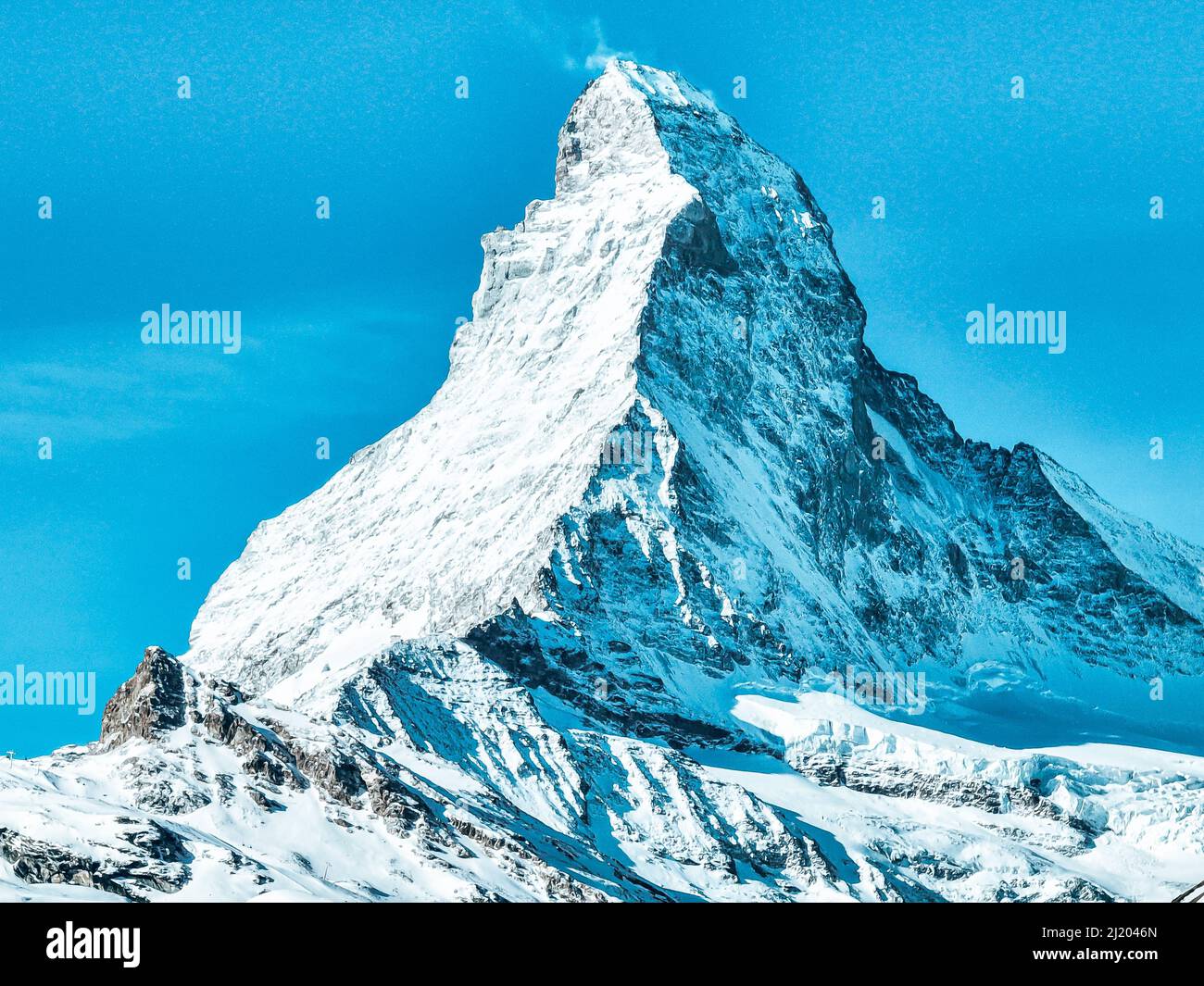 Aerial View on Zermatt Valley and Matterhorn Peak Stock Photo - Alamy