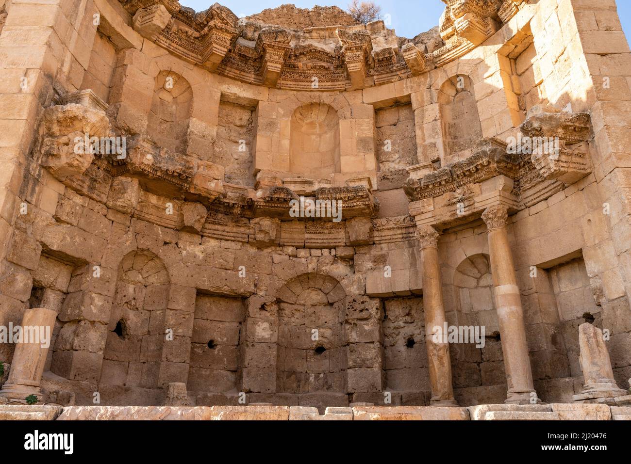 The Nymphaeum At The Roman Ruins Of Jerash, Jerash, Jordan Stock Photo ...