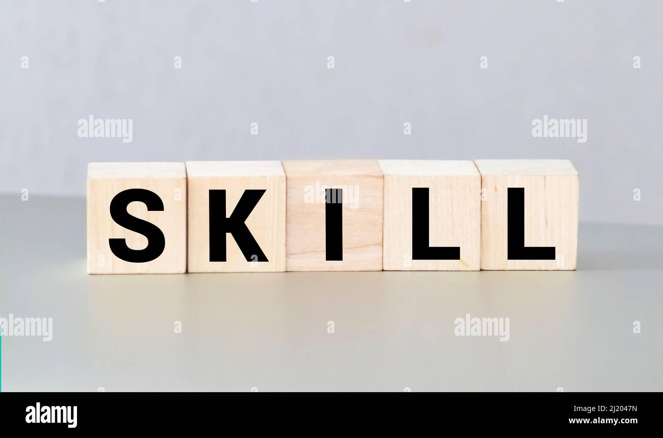Skill word on wooden cubes. business and motivation concept Stock Photo ...