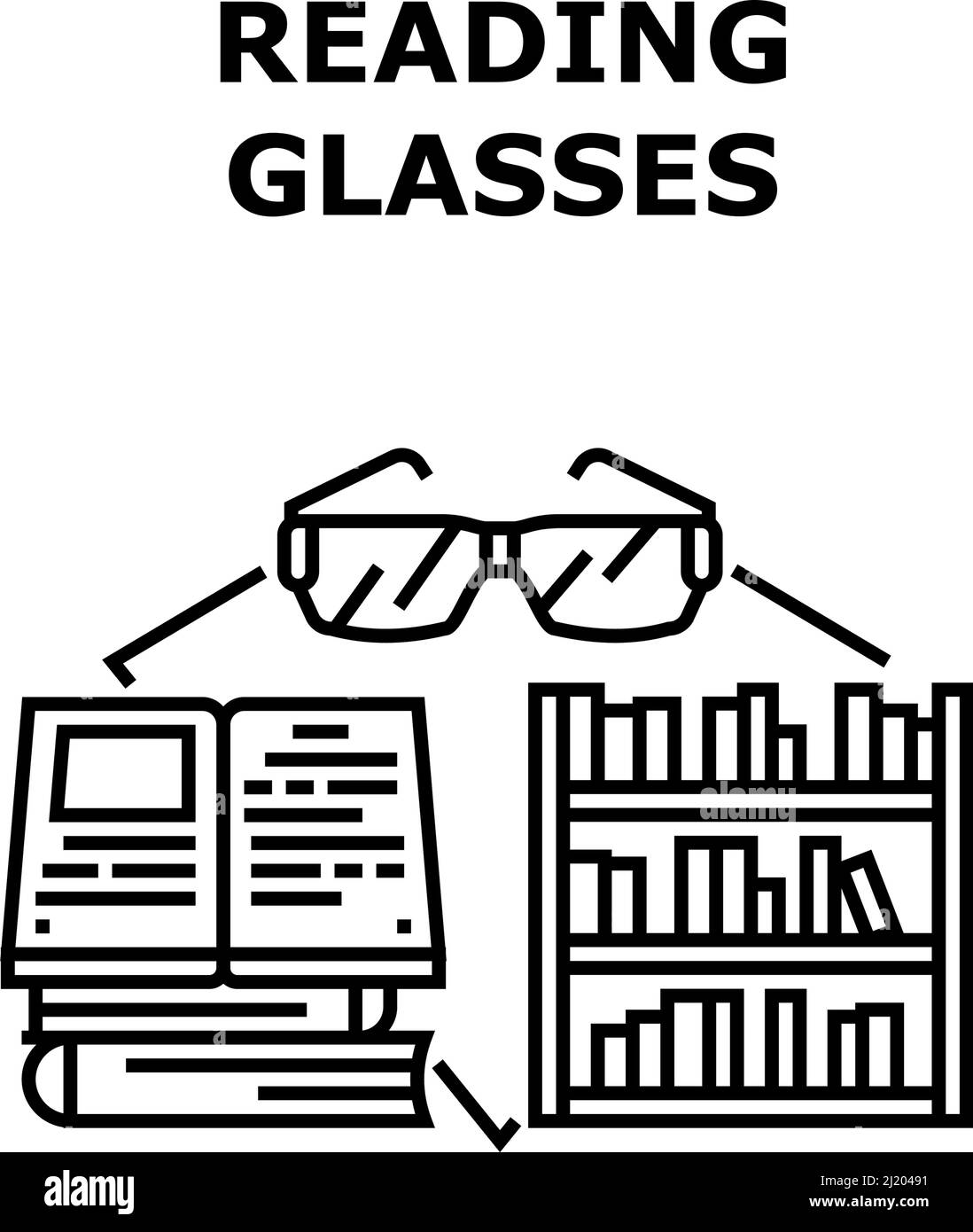 Reading Glasses Vector Concept Black Illustration Stock Vector Image ...
