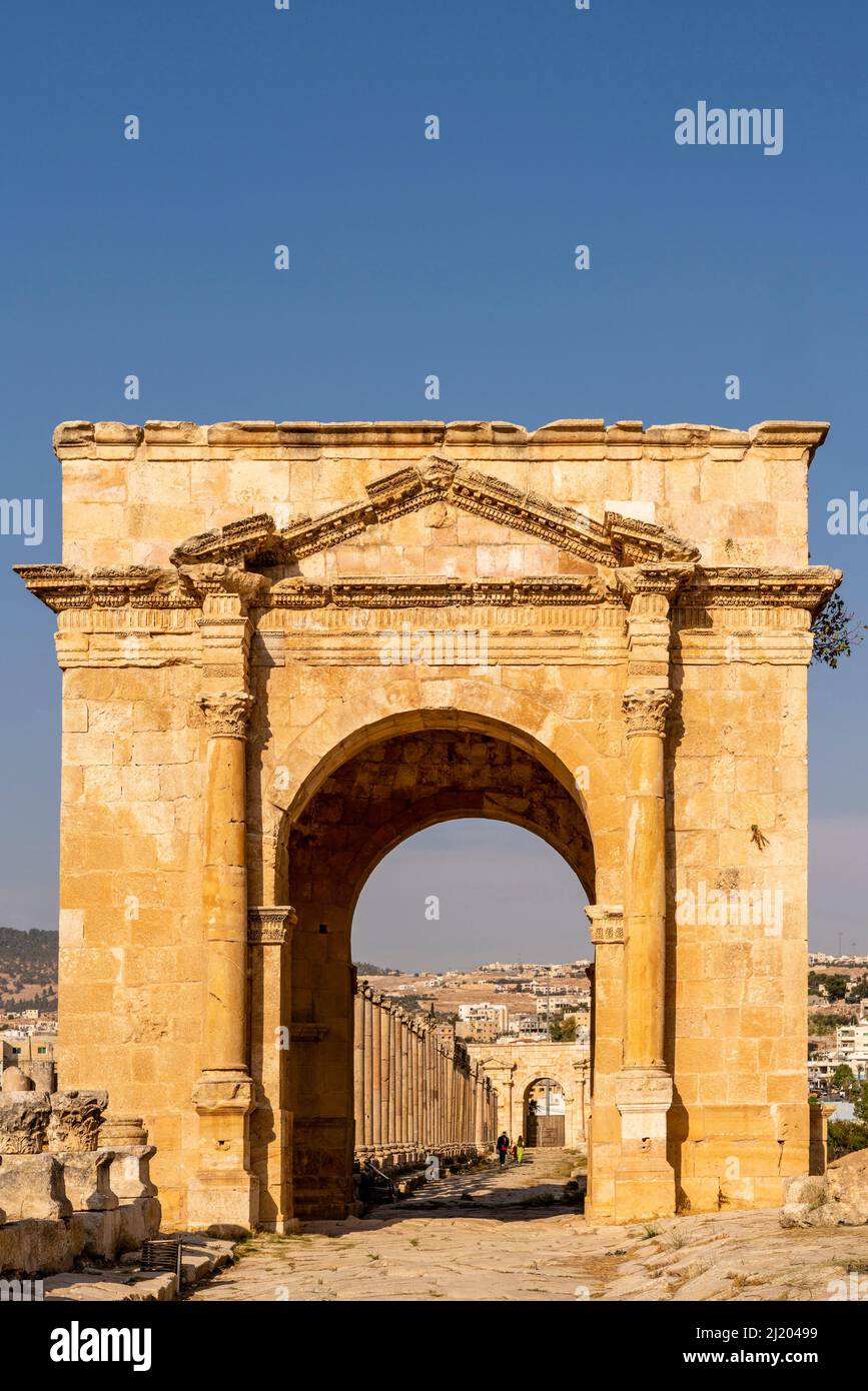 The Northern Tetrapylon At The Roman Ruins Of Jerash, Jerash, Jordan ...