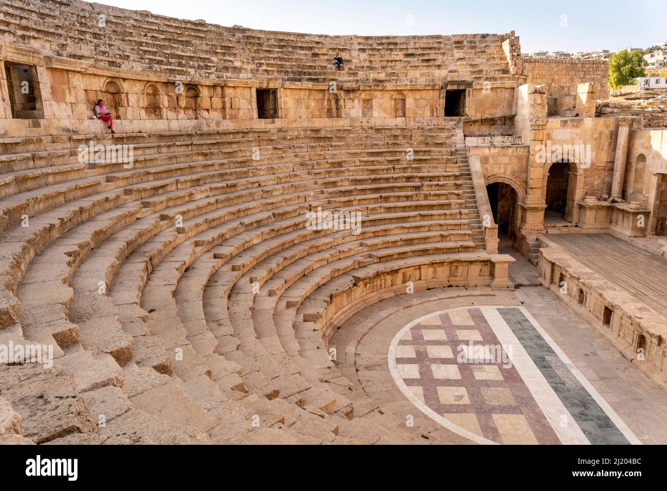 The Northern Theatre At The Roman Ruins Of Jerash, Jerash, Jordan Stock ...