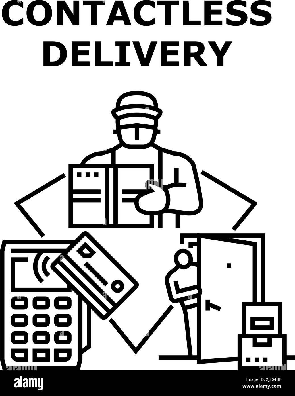 Contactless Delivery Vector Concept Illustration Stock Vector Image ...