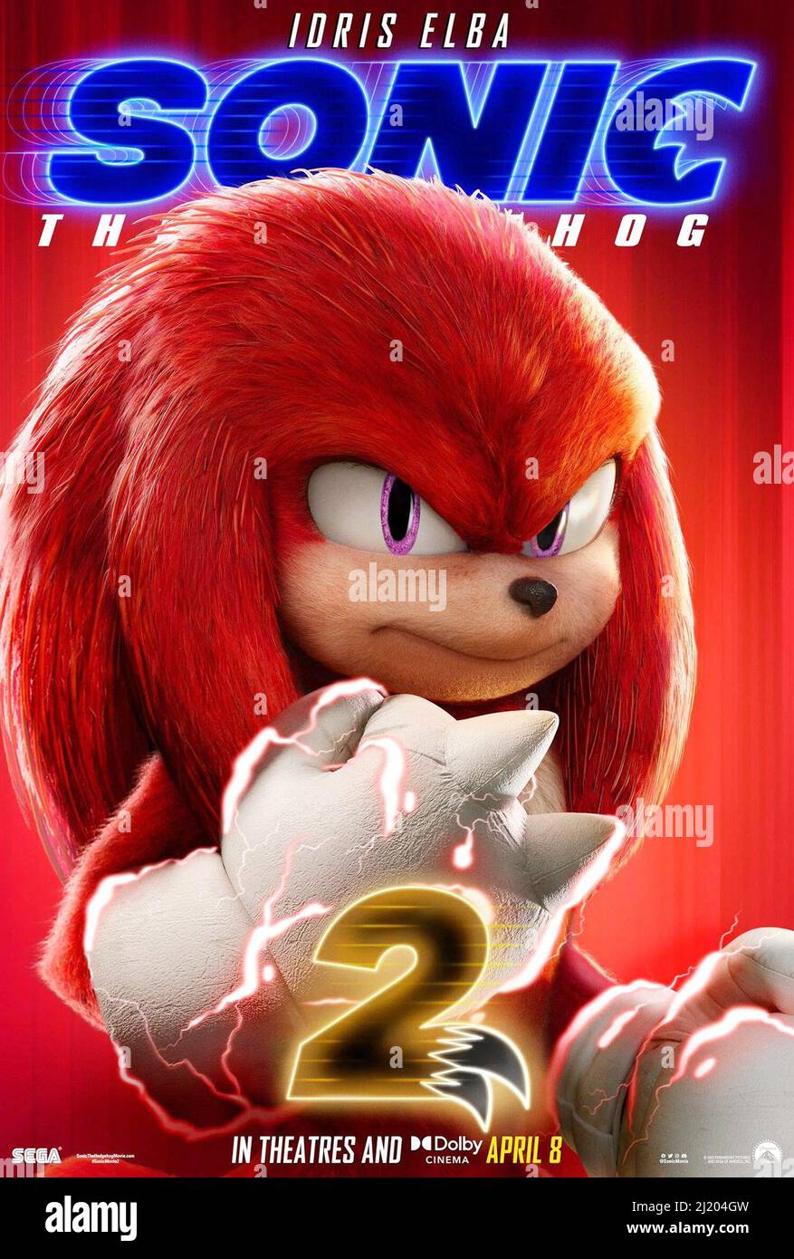 SONIC THE HEDGEHOG 2, character poster, Knuckles (voice: Idris Elba), 2022. © Paramount Pictures ...