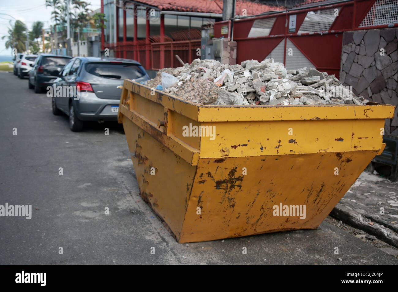 salvador, bahia, brazil - march 28, 2022: Construction waste collection ...