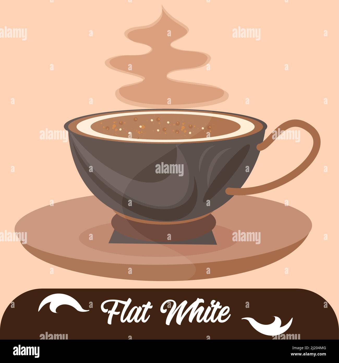 Flat white coffee Stock Vector Images - Alamy