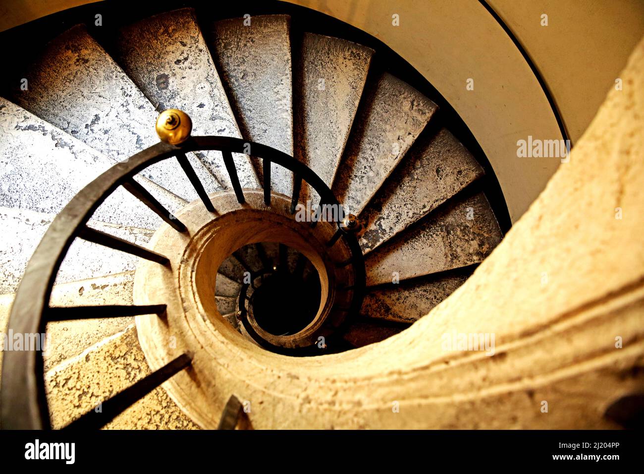 Italy. Rome. Spiral staircase in Basilica Santa Maria Maggiore in Rome ...