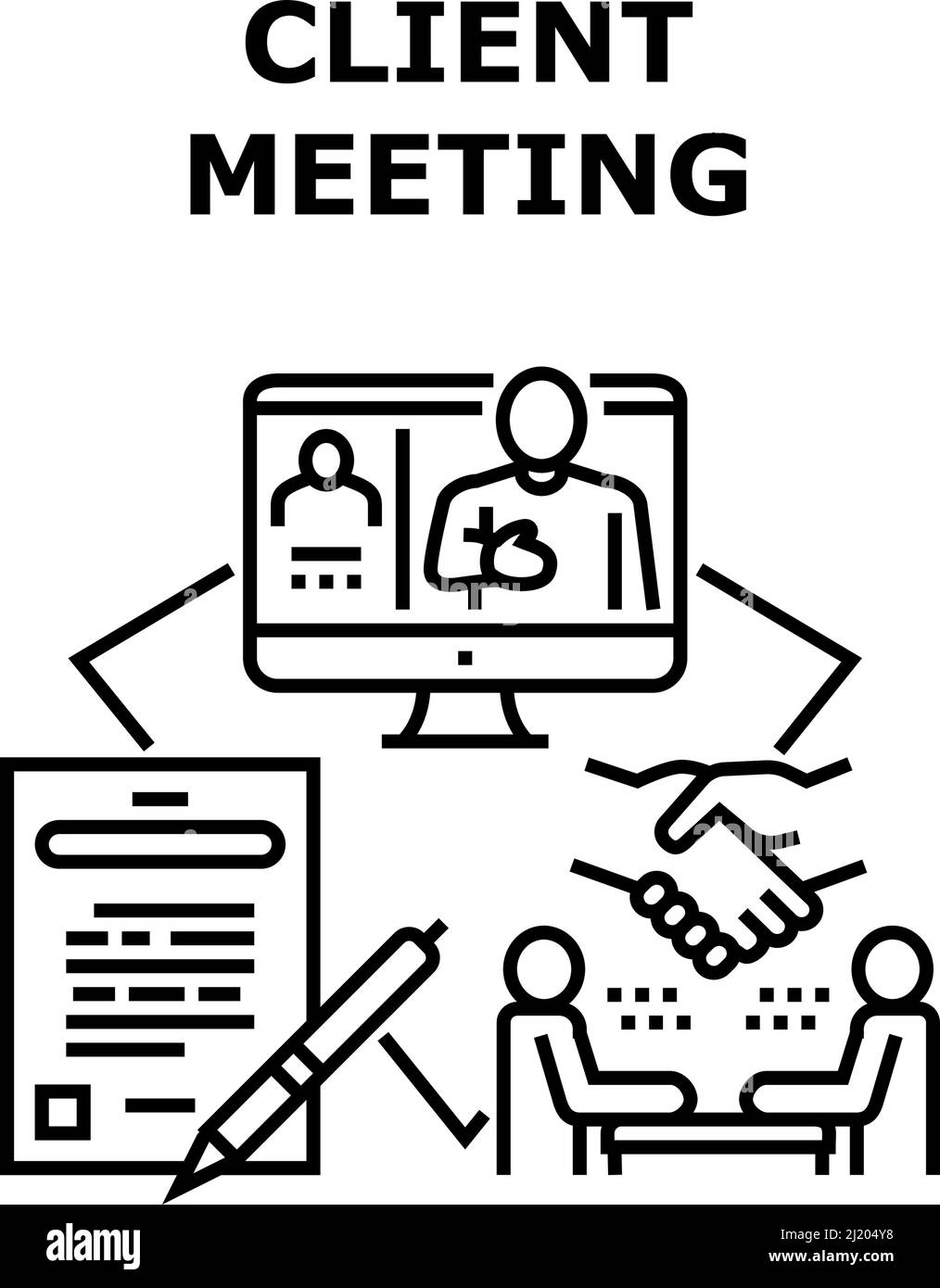 Client Meeting Vector Concept Black Illustration Stock Vector Image ...