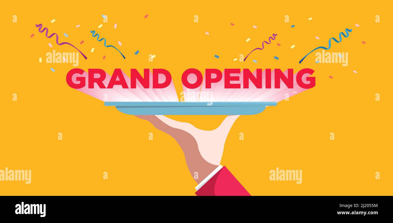 Design template with confetti and serpentine in flat design Stock ...