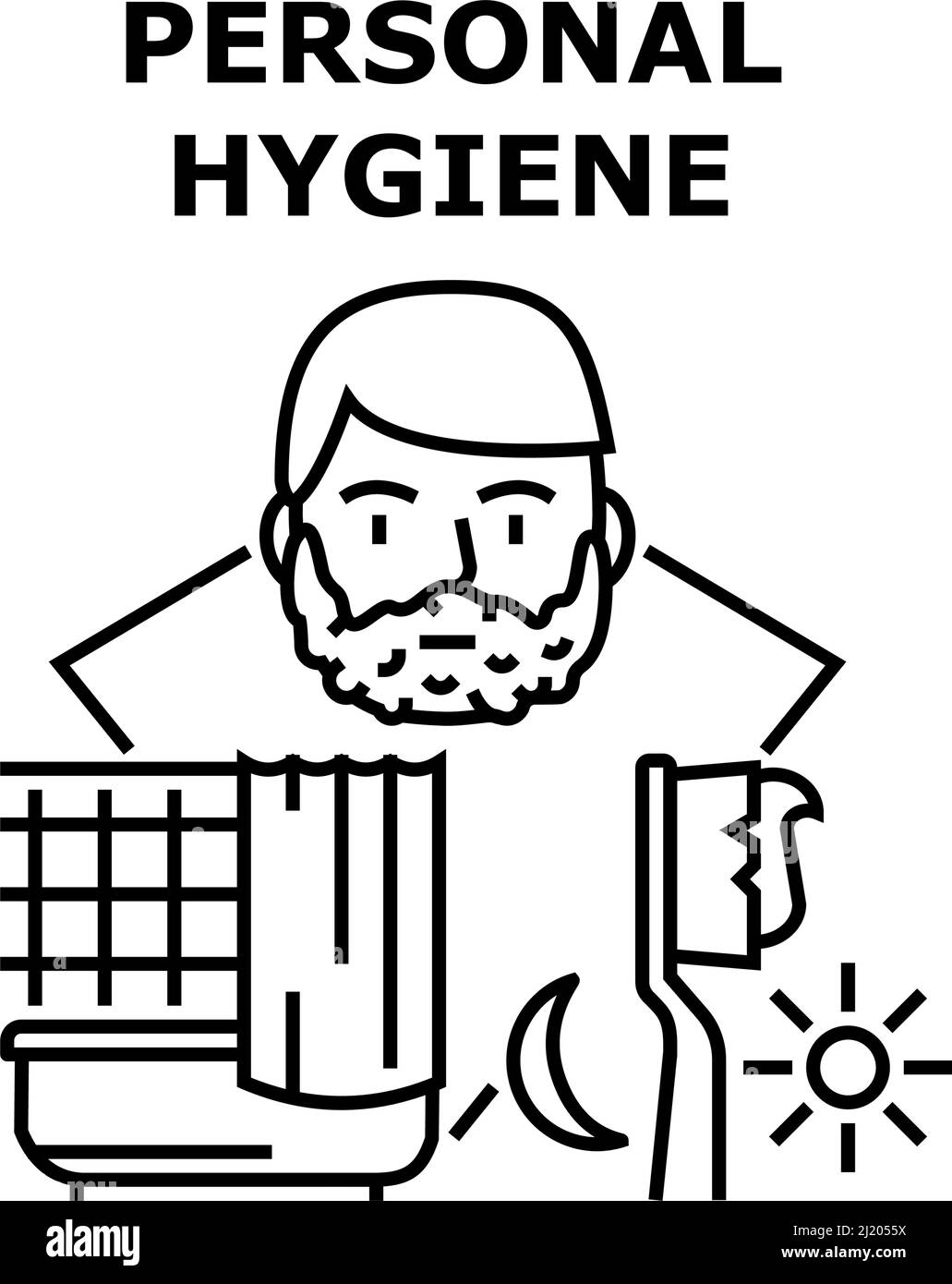 Personal Hygiene Vector Concept Black Illustration Stock Vector Image ...