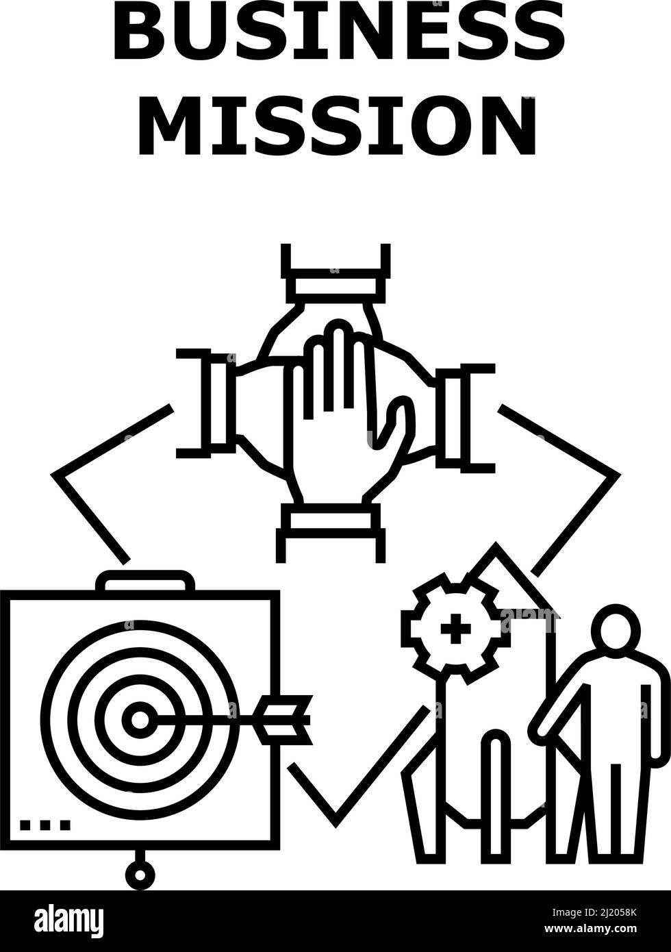 Business Mission Vector Concept Black Illustration Stock Vector Image ...