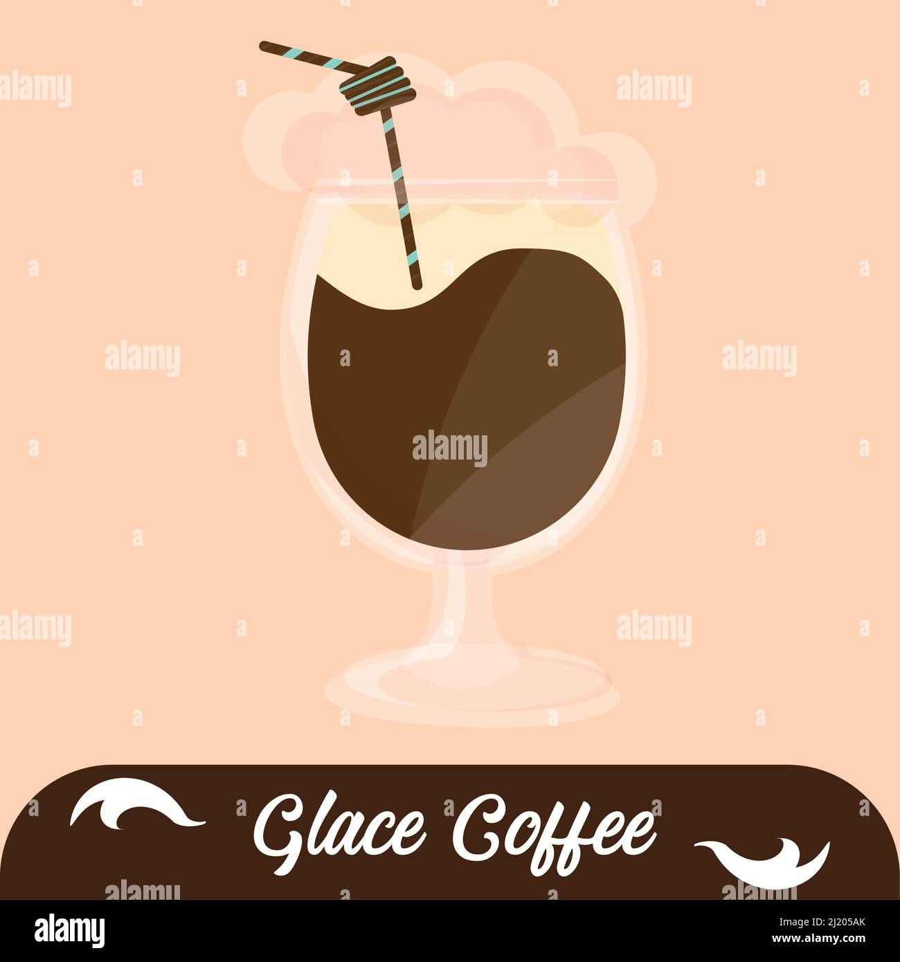 Isolated cold glace coffee drink Vector Stock Vector Image & Art - Alamy