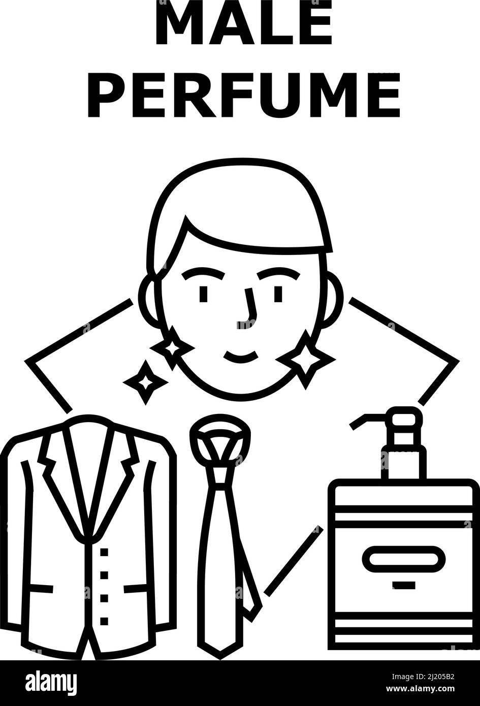 Male Perfume Vector Concept Black Illustration Stock Vector Image And Art