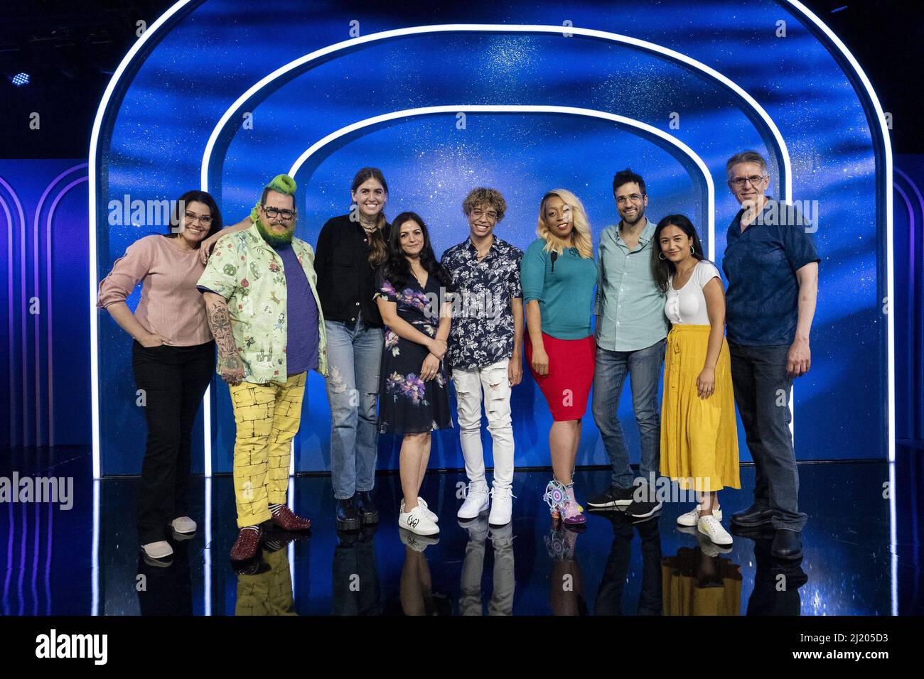 IS IT CAKE?, from left: contestants Dessiree Salaverria, Andrew Fuller ...