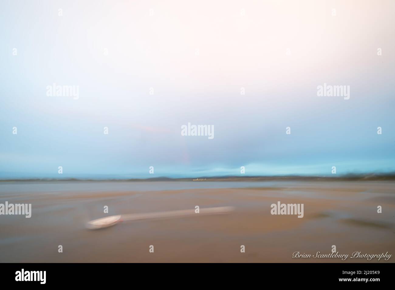 Impressionist beach-side soft hues and dusk sky colours Stock Photo - Alamy