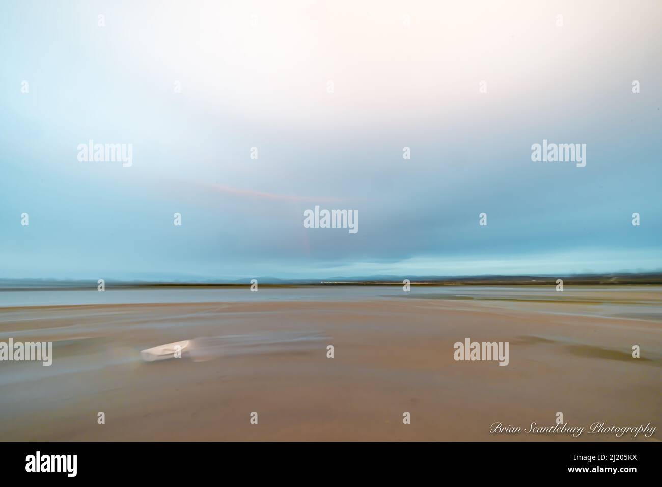Impressionist beach-side soft hues and dusk sky colours Stock Photo - Alamy