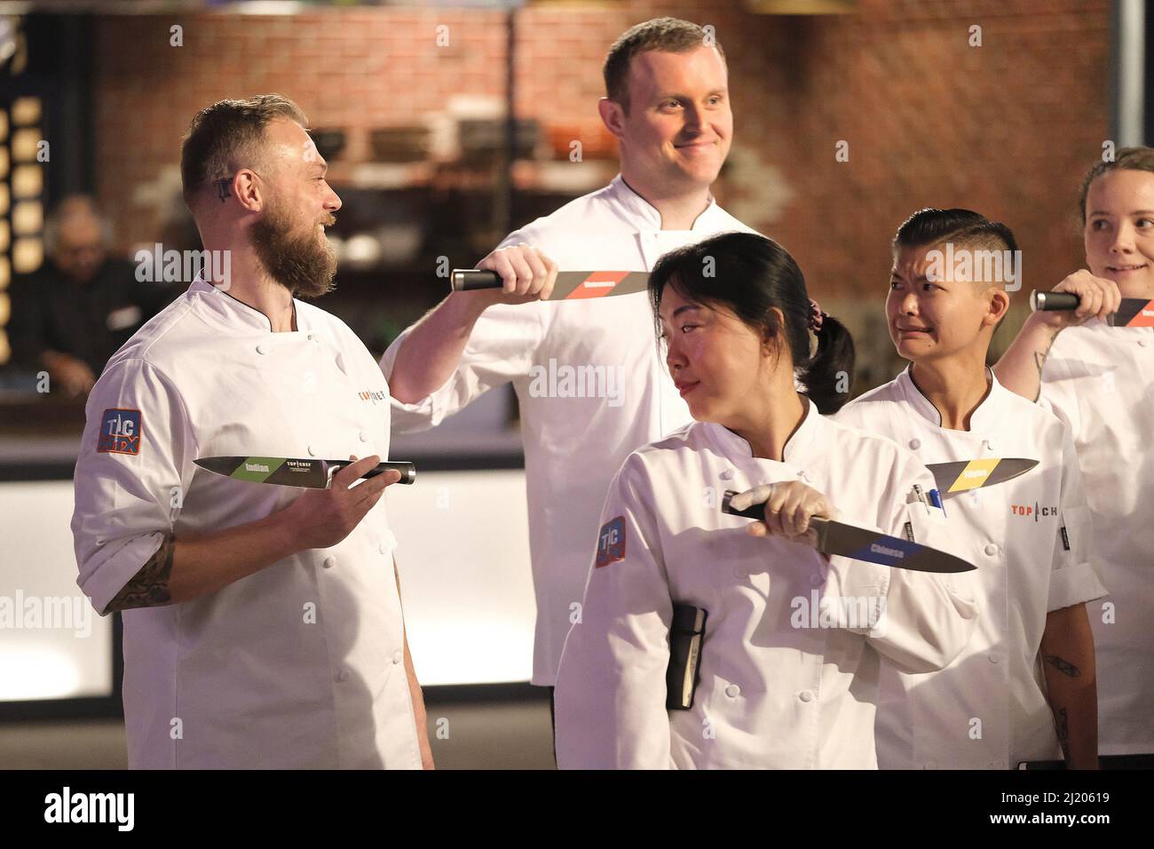 TOP CHEF, from left: contestant chefs Luke Kolpin, Jackson Kalb, Jae ...