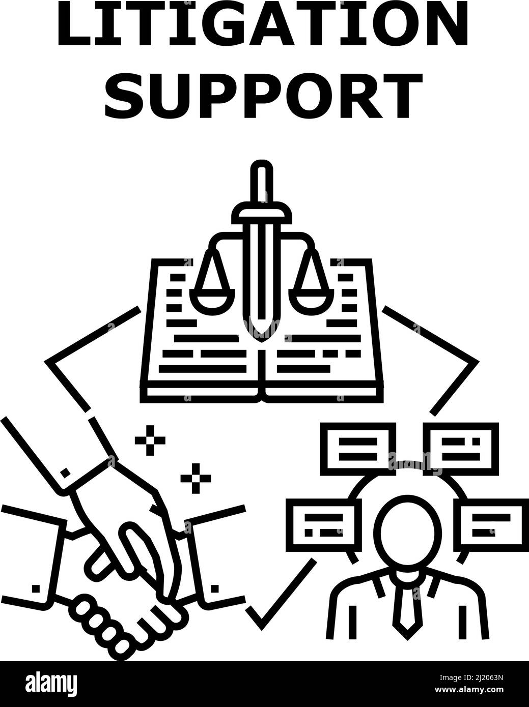 Litigation Support Vector Concept Illustration Stock Vector Image & Art ...