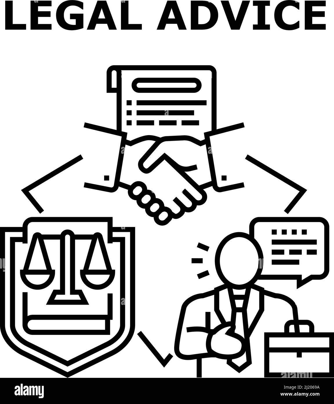 Legal Advice Vector Concept Black Illustration Stock Vector Image & Art ...