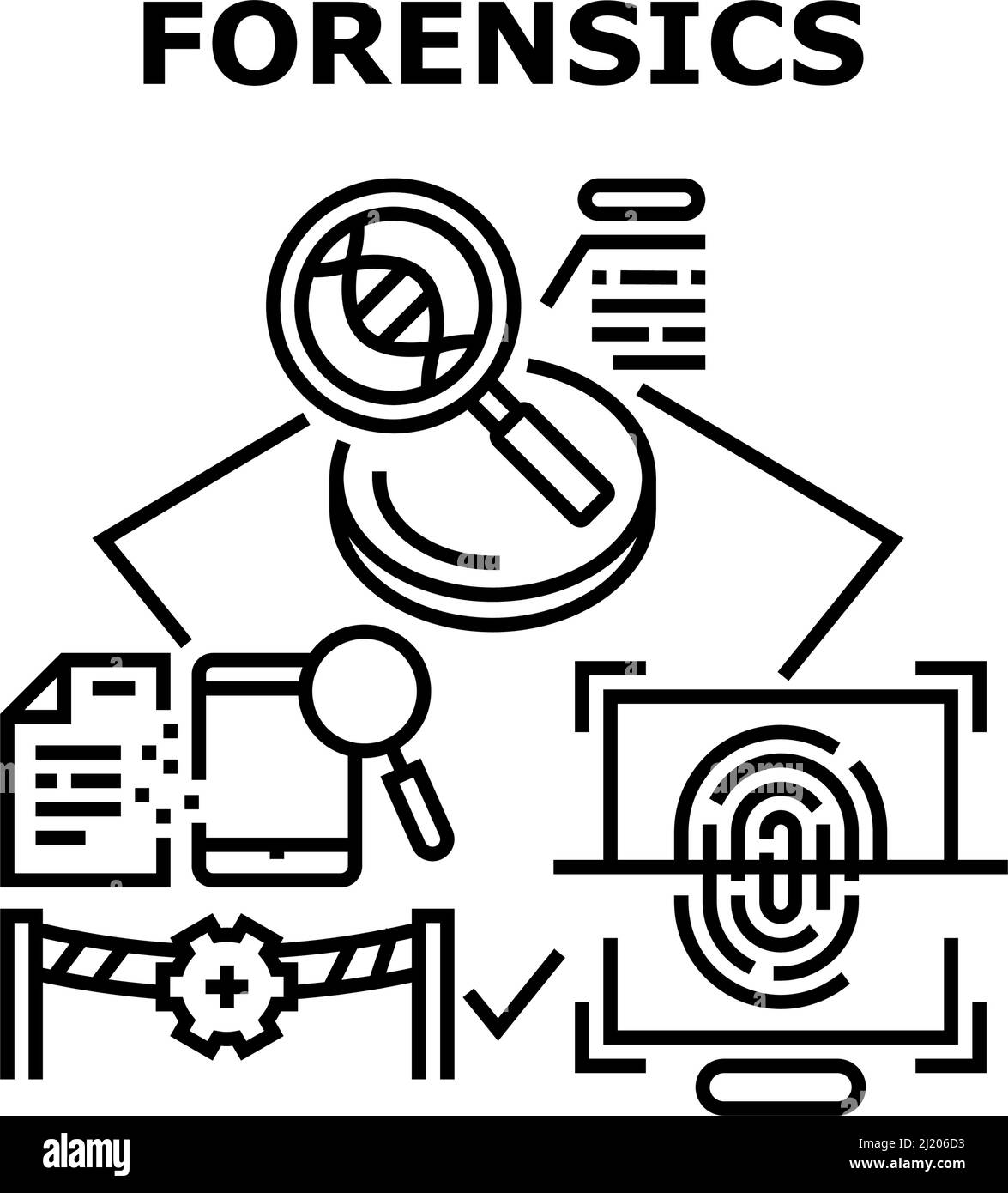 Forensics Analyzing Vector Concept Illustration Stock Vector Image ...