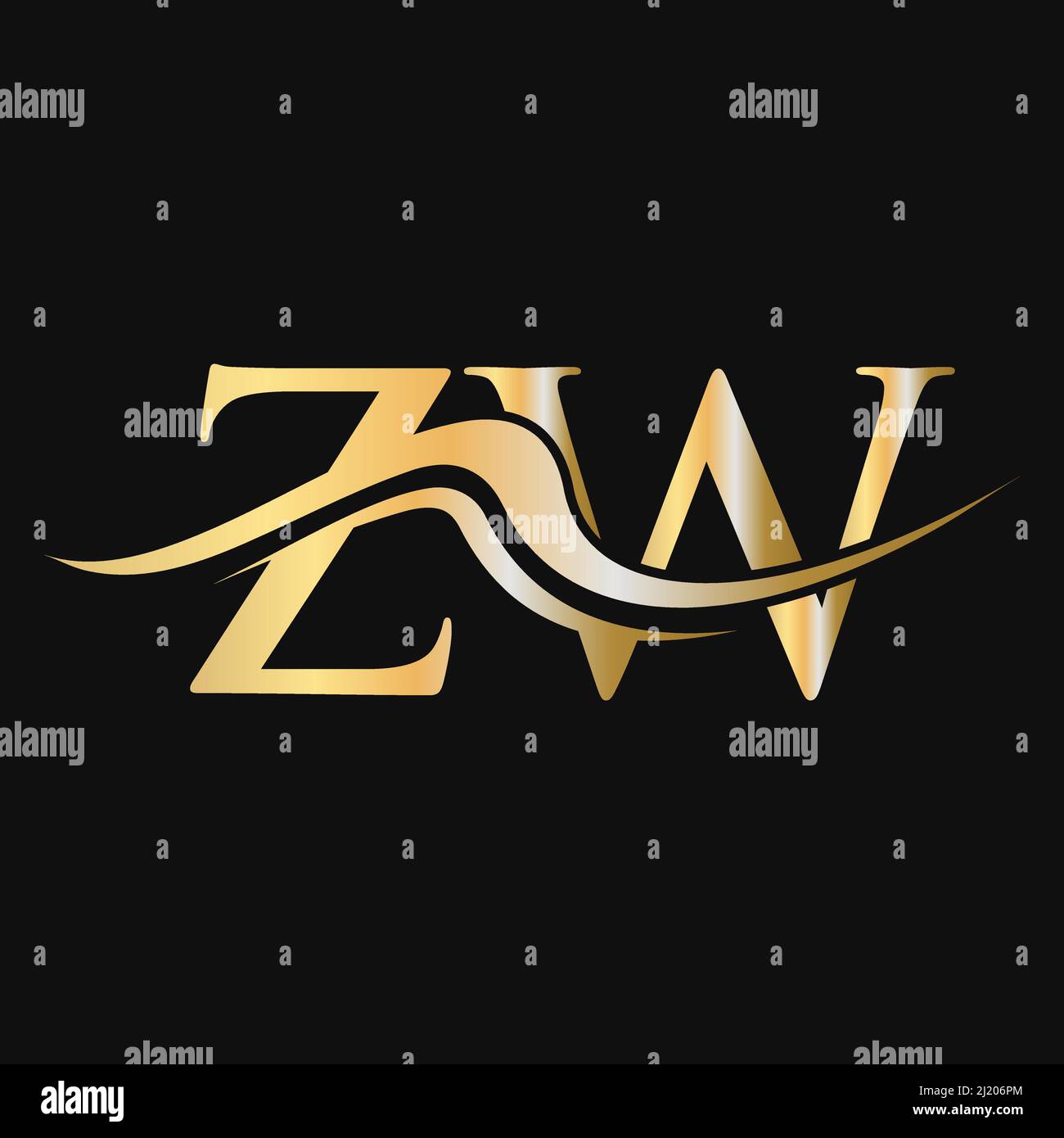 Letter ZW Logo Design. Initial ZW Logotype Template For Business And ...