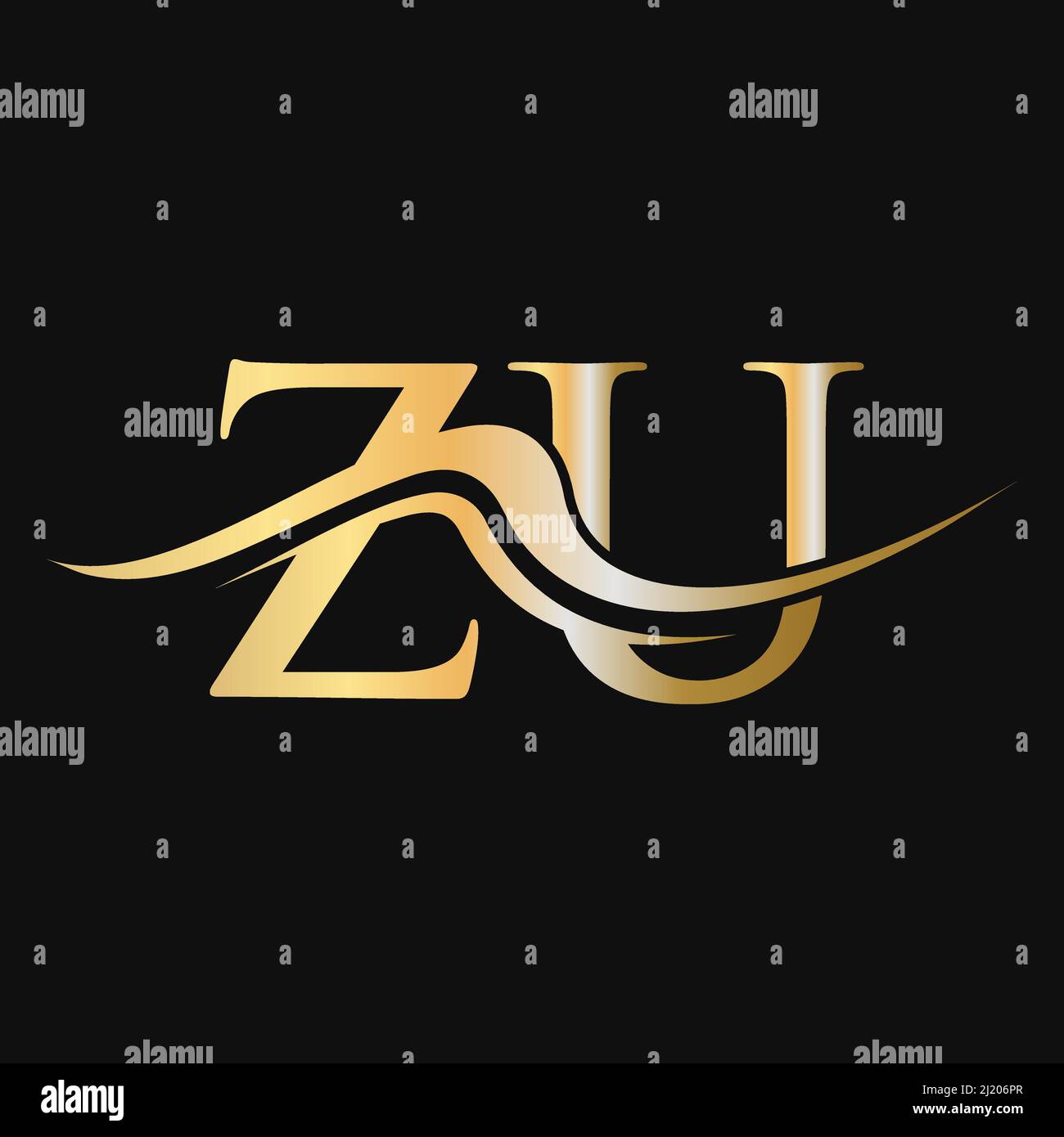 Letter ZU Logo Design. Initial ZU Logotype Template For Business And ...