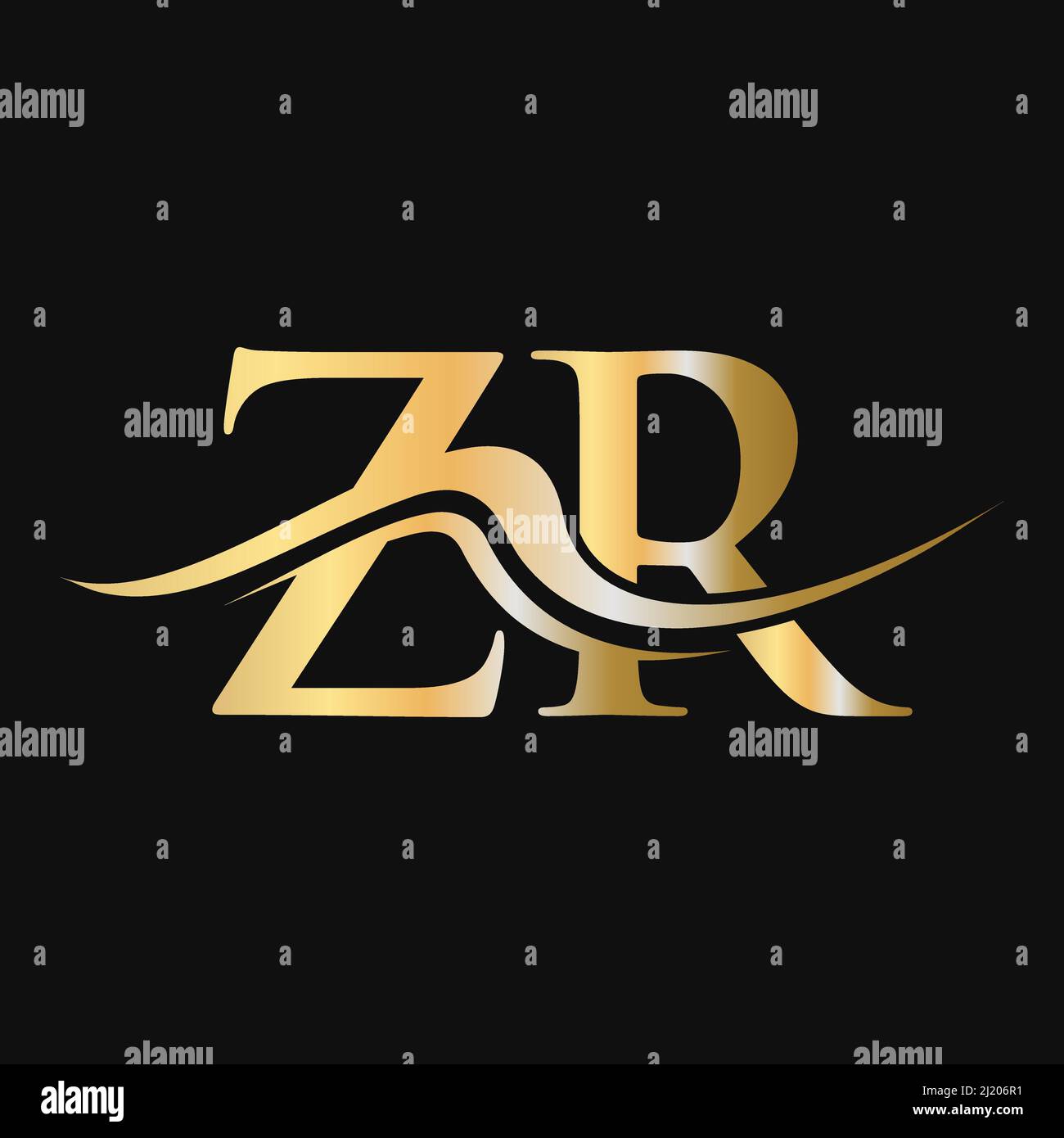 Letter ZR Logo Design. Initial ZR Logotype Template For Business And ...