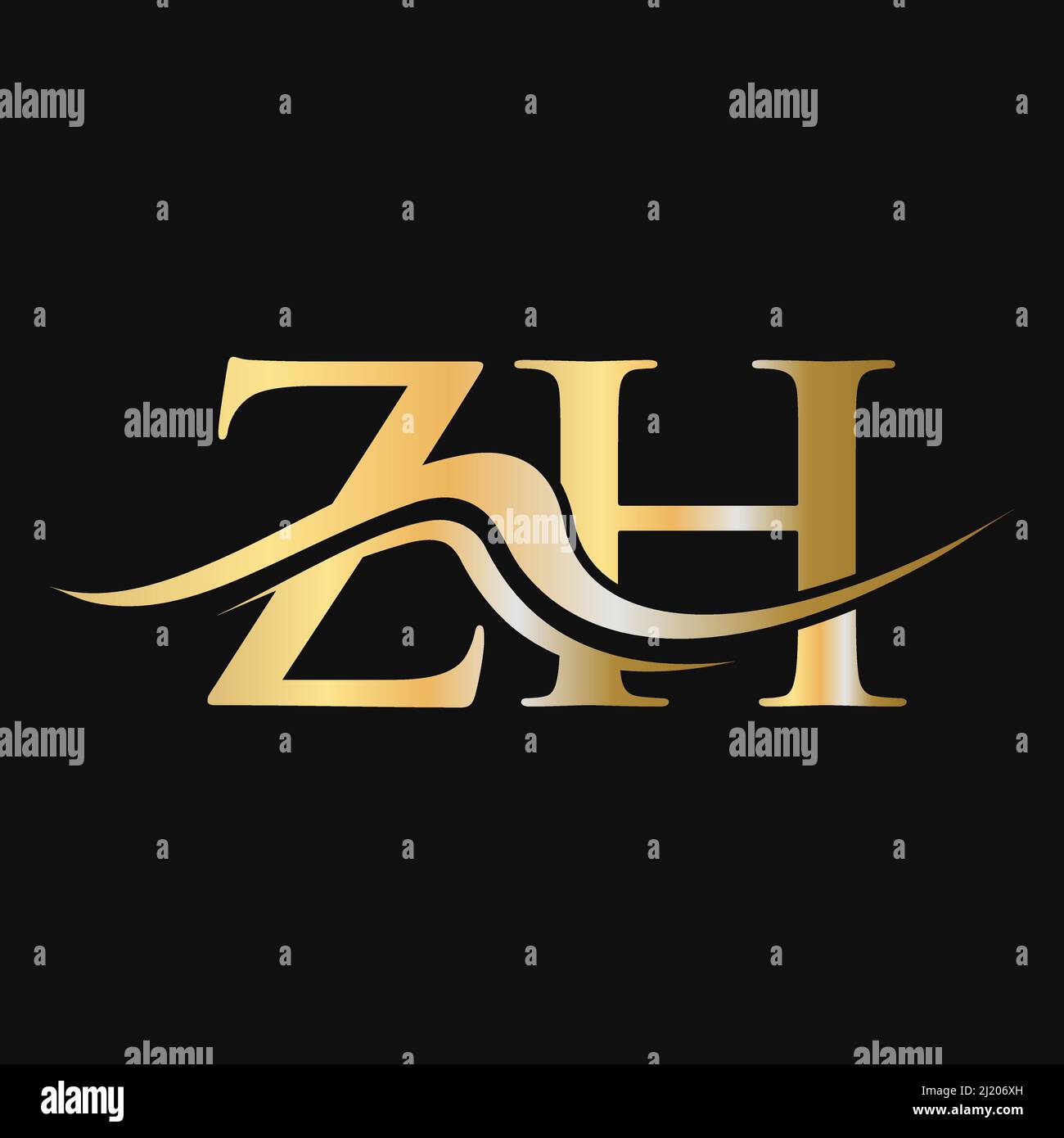 Letter ZH Logo Design. Initial ZH Logotype Template For Business And ...
