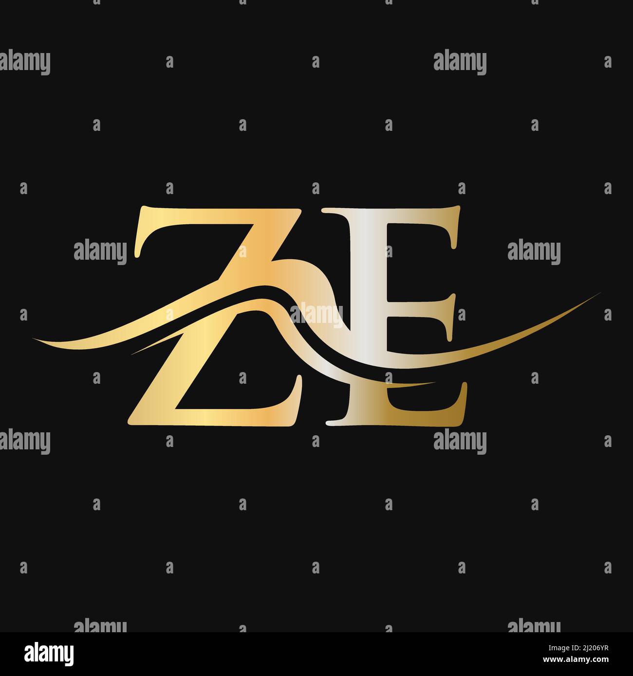 Letter ZE Logo Design. Initial ZE Logotype Template For Business And ...