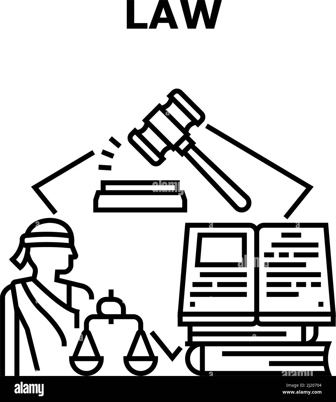 Law Consulting Vector Concept Black Illustration Stock Vector Image ...
