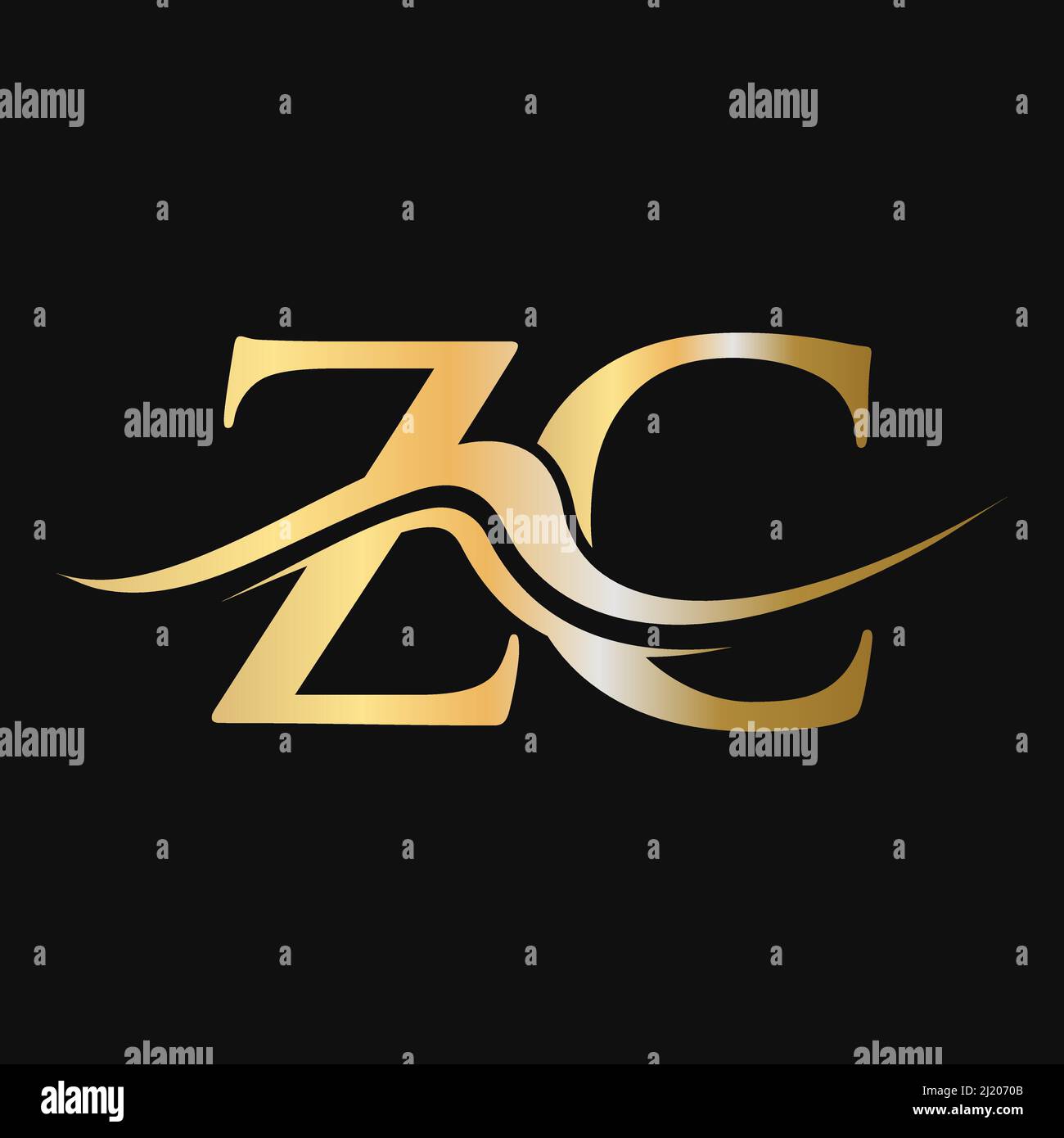 Letter ZC Logo Design. Initial ZC Logotype Template For Business And ...